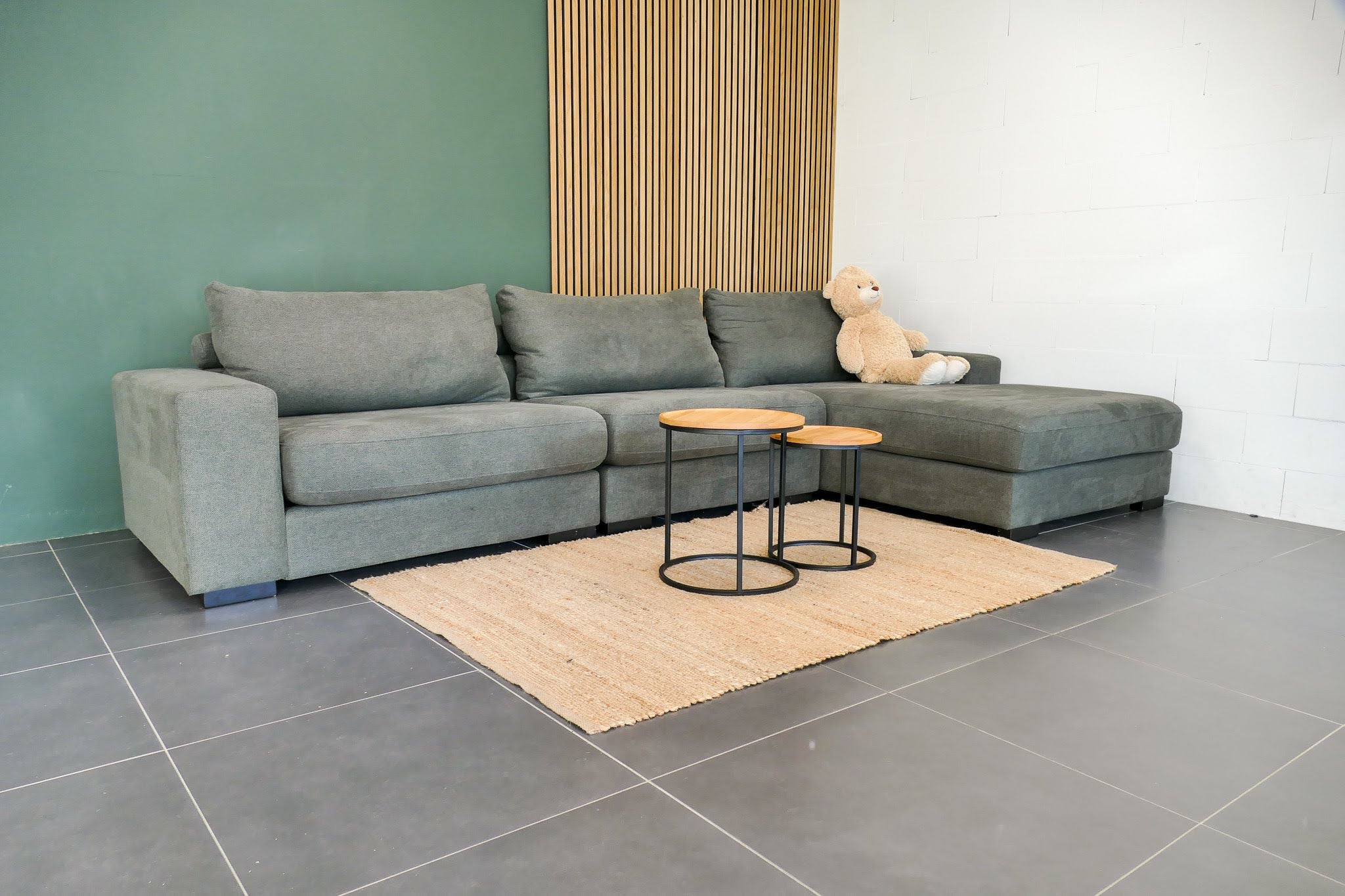Refurbished Zitmaxx Lounge bank donkergrijs / groen – Presofa ...